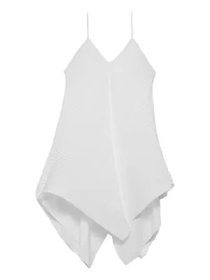 JW Anderson Asymmetrical Pleated V-neck Top - White
