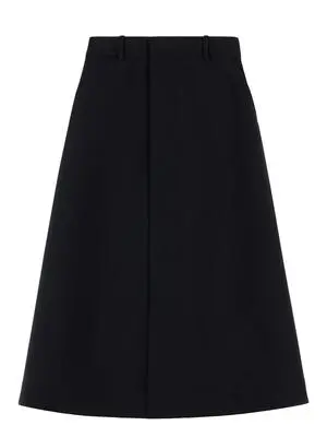 TOD'S Wool Gabardine Wraparound Skirt - Black