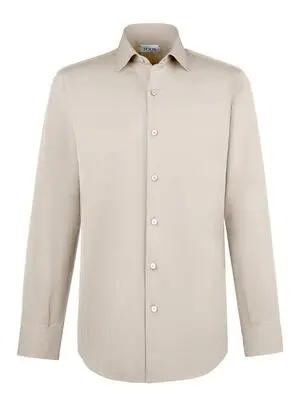 TOD'S Shirt In Cotton Herringbone - Beige