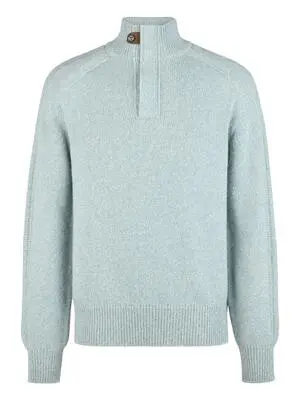 TOD'S Half-zip Cashmere Pullover - Light Blue