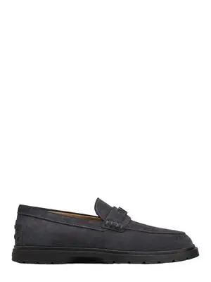 TOD'S Tod's Suede Loafers With T Timeless Accessory Grey