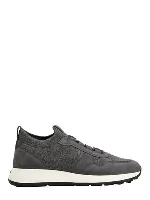 TOD'S Tod's Pashmy Suede And Knit Sneakers With Red Dot Detail Grey