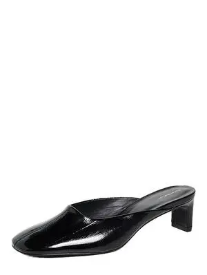 REFORMATION Inez Heeled Mules - Black Eel