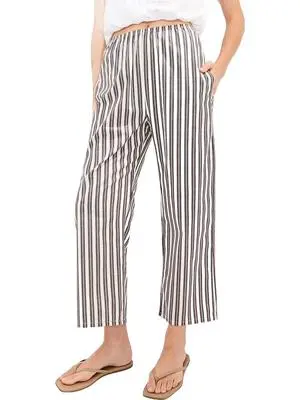 LE BOP Kelsey Pants - White/grey Stripe