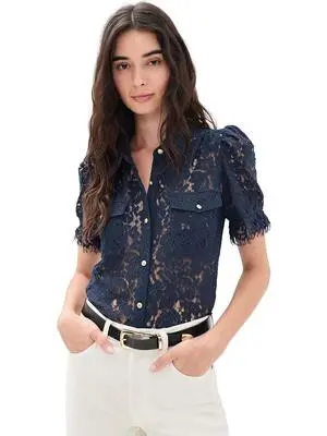 Generation Love Mikaelle Lace Shirt - Peacock