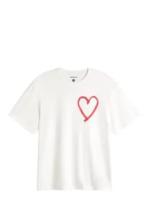 THINKING MU Heart Tape Aaron T-shirt - White