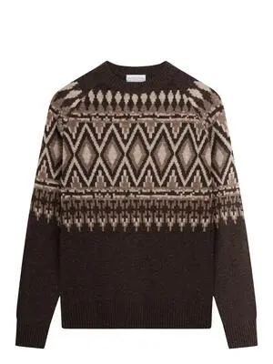 BALLANTYNE Geometric Pattern Sweater - Brown