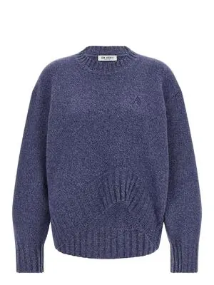 Attico THE ATTICO Blue Melange Knit Sweater With Logo Detail Blue