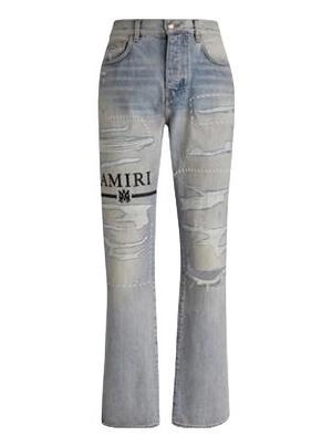 Amiri Ma Bar Logo Straight Fit Jeans - Blue