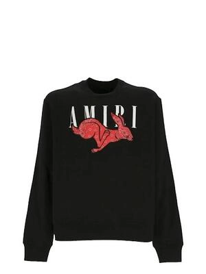 Amiri Cny Rabbit Logo Crewneck Sweatshirt - Black
