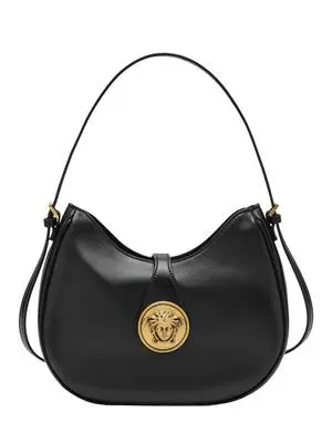 Versace Emblème Nappa Hobo Bag - Black