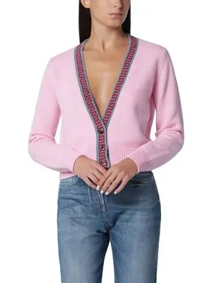 Versace Wool And Cashmere Cardigan - Pink
