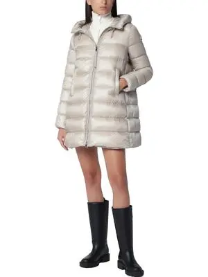Moncler Pearl Nylon Laqué Down Jacket - Beige
