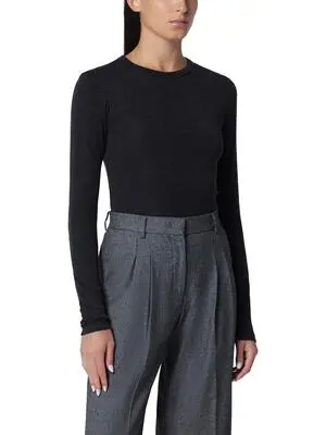 RÓHE Róhe Anthracite Mélange Wool Crew Neck Sweater