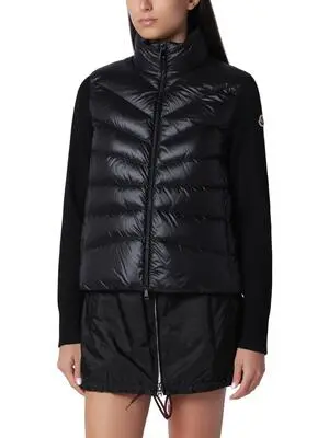 Moncler Padded Zip-up Jacket In Polyester - Black