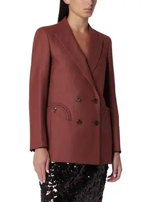 BLAZÉ MILANO Double-breasted Jacket In Wool And Cashmere - Red