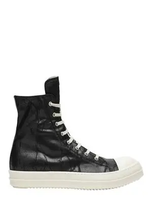 Rick Owens Megacrust Denim High-top Sneakers - Black