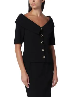 ALESSANDRA RICH Alessandra Rich Off-Shoulder Wool Crêpe Jacket