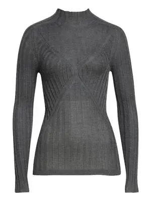 JIL SANDER Cashmere & Silk Ribbed Mock Neck Sweater - Koala