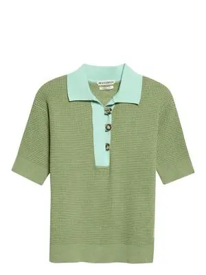JW Anderson Cotton & Cashmere Blend Polo Sweater - Peppermint