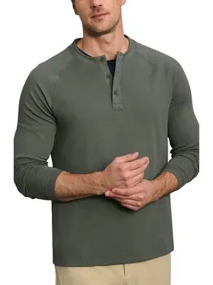 RHONE Technical Waffle Knit Henley - Olive Shadow