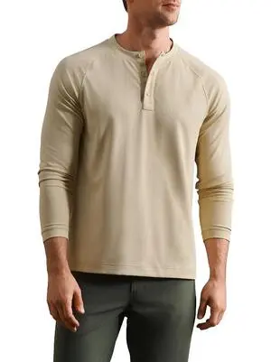 RHONE Technical Waffle Knit Henley - Toasted Oat