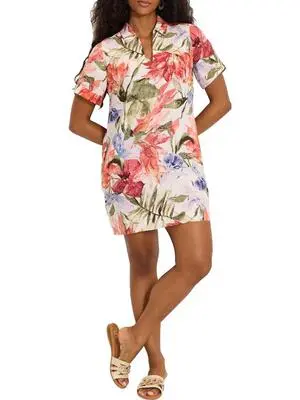 Tommy Bahama Island Bloom Floral Print Linen Shift Dress - Coconut