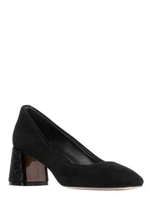 DONALD PLINER Donald Pliner Delite Pump With Embossed Block Heel Black