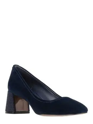 DONALD PLINER Donald Pliner Delite Pump With Embossed Block Heel Navy