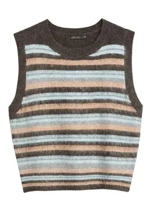 Deluc Striped Sweater Vest - Multicolor Brown