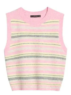 Deluc Striped Sweater Vest - Multicolor Pink