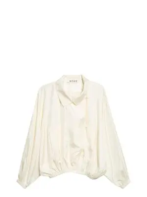 RÓHE Silk Anorak With Asymmetrical Closure - Cream