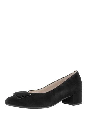 Gabor Ora Pump With Block Heel And Buckle Ornament - Black