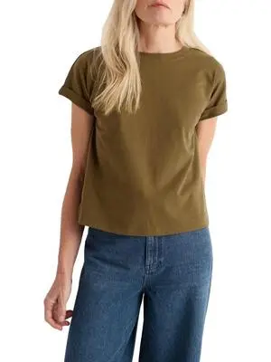 SEASALT CORNWALL Porthzennor Organic Cotton T-shirt - Fern Moss