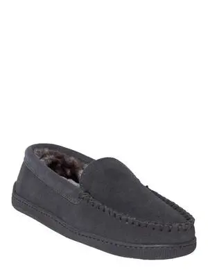 Minnetonka Minnetonka Pile Lined Hardsole Venetian Slipper Charcoal