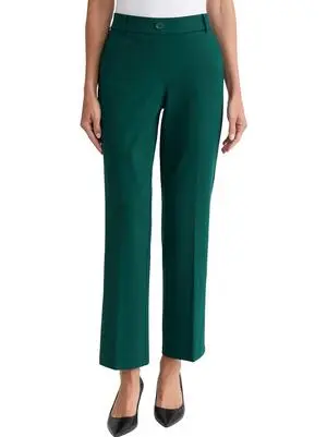 KASPER Faux Fly Pull-on Pants - Evergreen