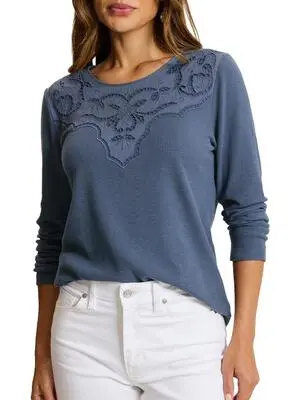 TOMMY BAHAMA Tommy Bahama Schiffli Embroidered Waffle Stitch Top