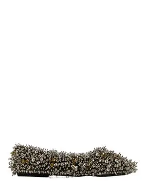 Dries Van Noten Embellished Fabric Ballerinas - Silver