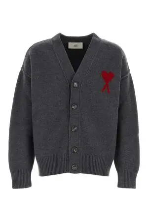 AMI Paris AMI PARIS Wool Cardigan Gray