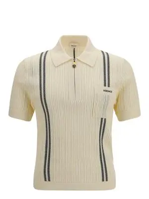 Versace Versace Men Jacquard Cotton Knit Polo Multicolor