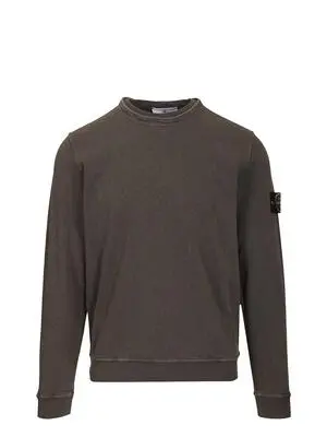 Stone Island Sweatshirt In Malfilé Cotton - Black