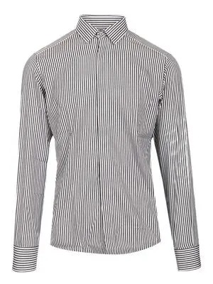TOM FORD Tom Ford Men Silk Cotton Ladder Stripe Classic Fit Shirt Multicolor