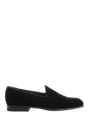 Tagliatore Velvet Moccasins - Black