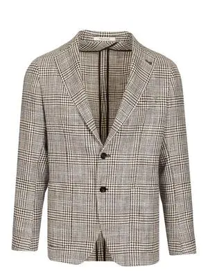 Tagliatore Monte Carlo Prince Of Wales Blazer - Brown