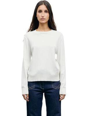 Gerard Darel Bara Long Sleeve Crew Neck T-shirt - Ecru