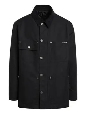 Prada Cotton Jacket With Corduroy Collar - Black
