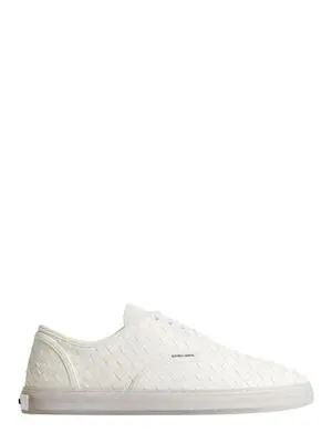 Bottega Veneta Woven Leather Low Top Sneakers - White