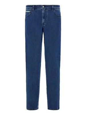 Canali Soft-touch Denim Regular-fit Jeans - Blue