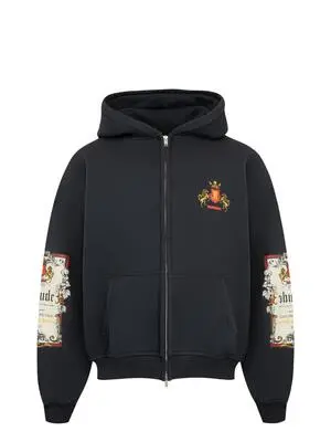 Rhude Bordeaux Reserve Zip-up Hoodie - Black