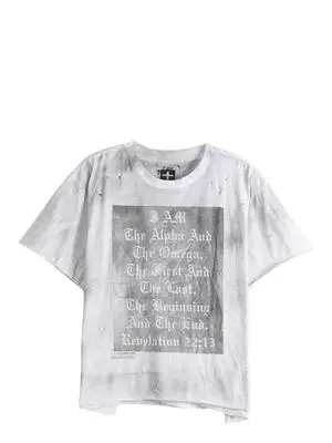 SAITOS Striped Graphic T-shirt - White